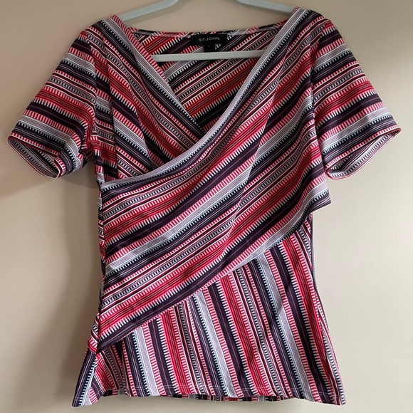 St. John | Tops | 33 St John Red White And Blue V Neck Cross Front ...